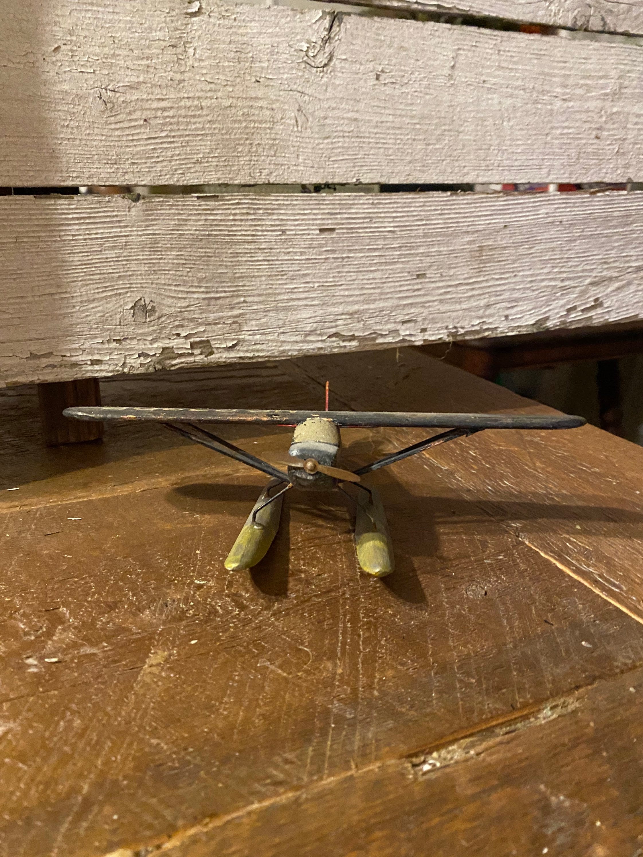 Antique Wooden Model Plane Figurine - Etsy