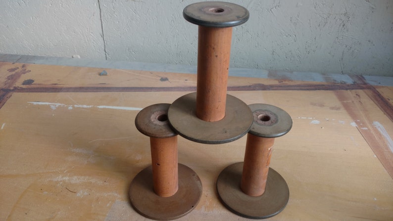 Vintage Industrial Textile Spools - Etsy