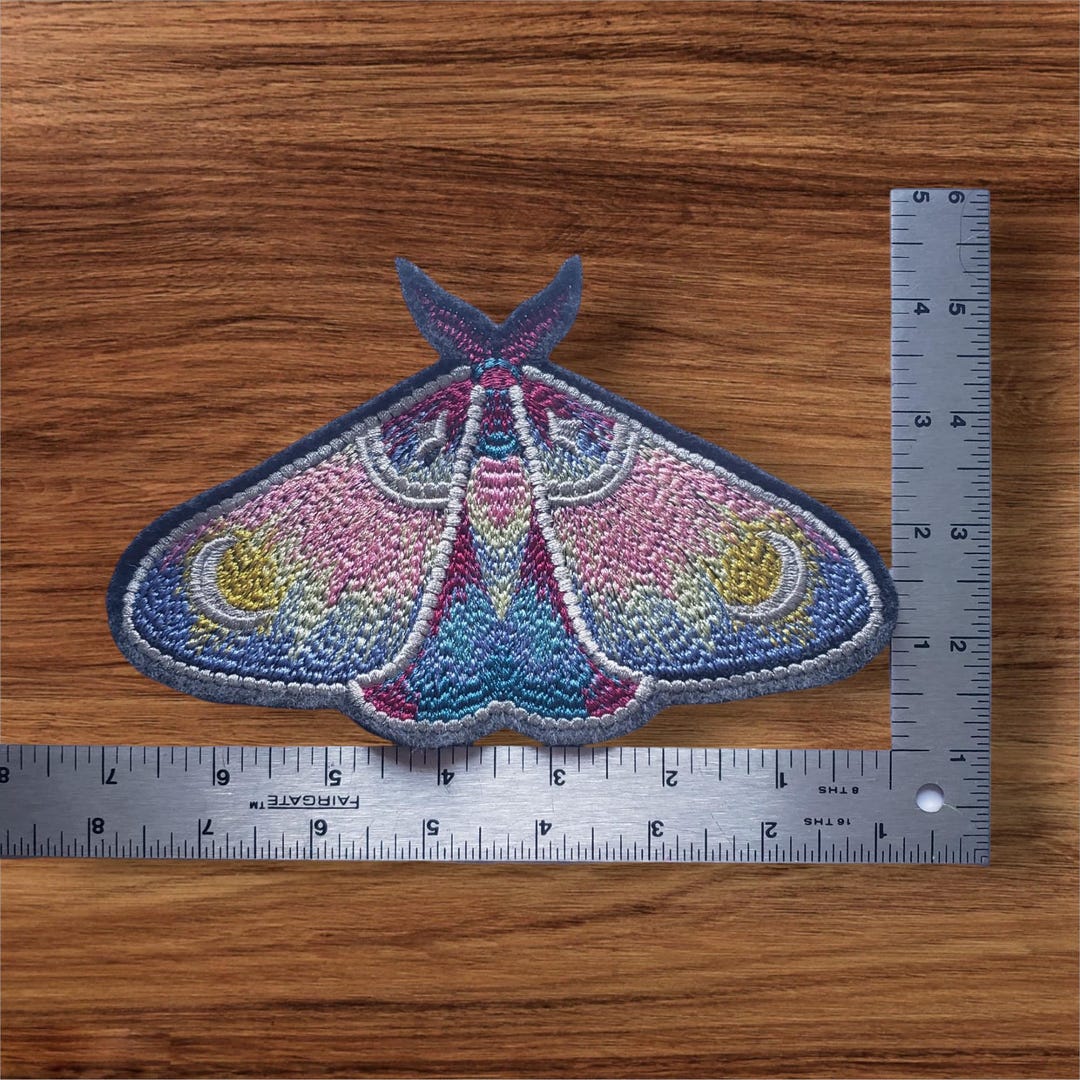 Pan Moth Patch Sew-on Witchy Pride Flag Colors Pink Blue Yellow for ...