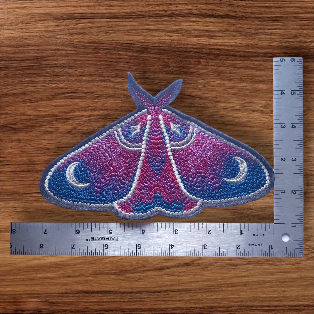 Bi Moth Patch Sew-on Witchy Pride Flag Colors Purple Blue Pink for ...