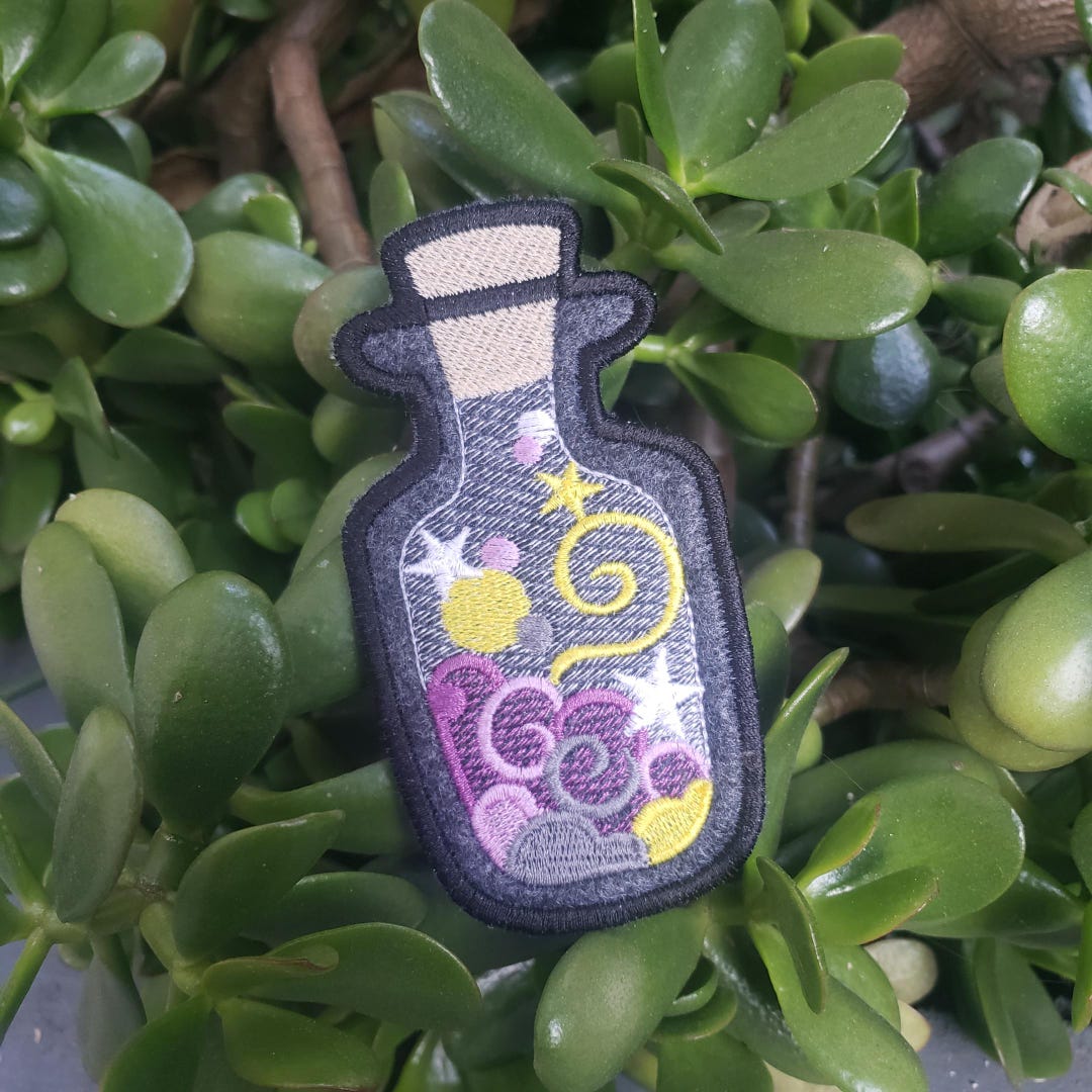 Gender Potion Bottle Patch Sew-on Witchy Pride Non-binary Gender Flag ...