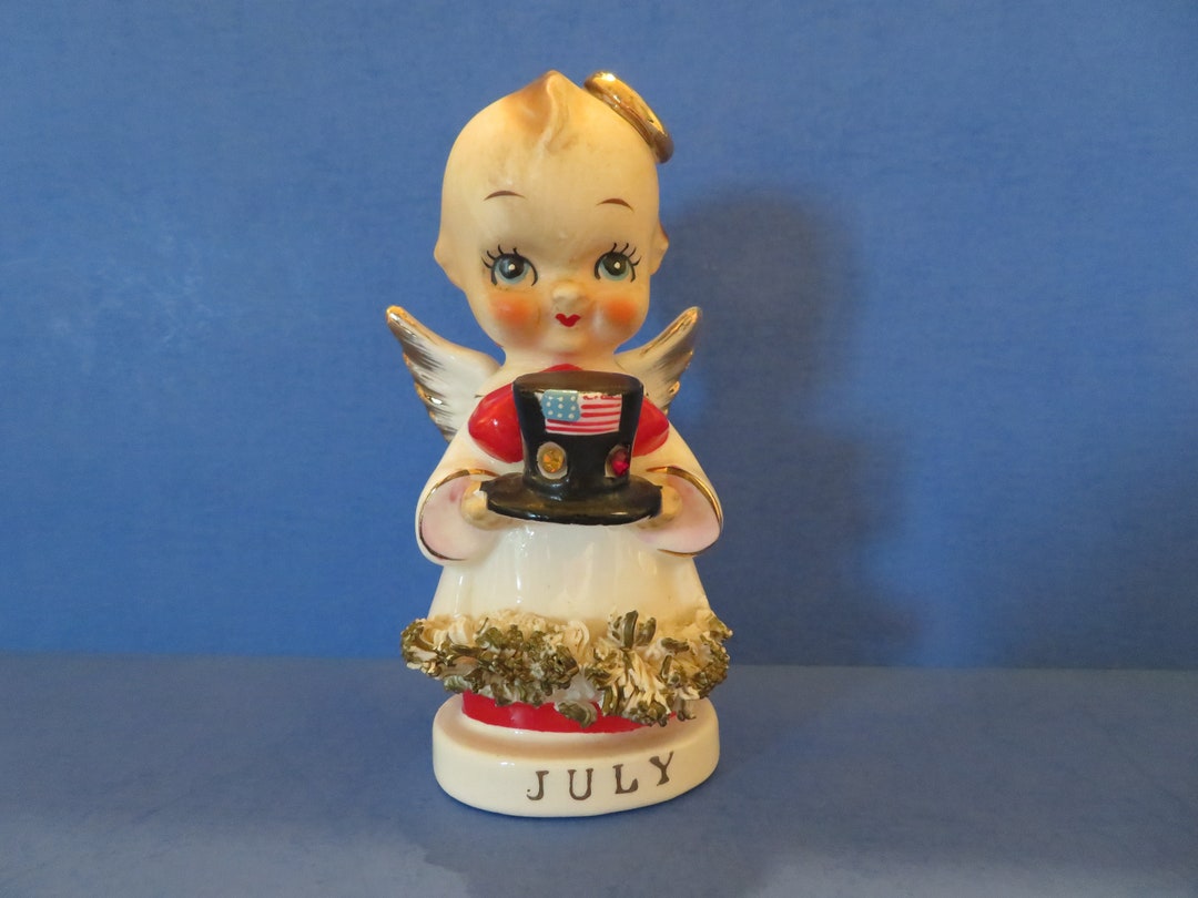 Ardalt July Angel Holds Uncle Sam's Hat - American Flag and Rhinestone ...