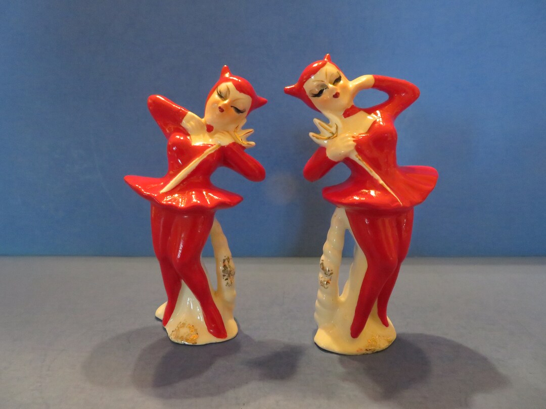 Vintage Japan She Devil Ballerina Girls Salt and Pepper Shakers - Set ...