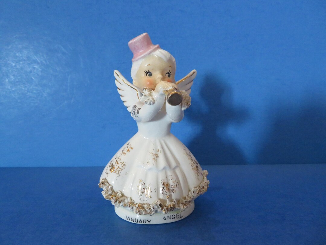 Artmark January Angel - Beautiful Little Lady in Pink Top Hat Tooting ...