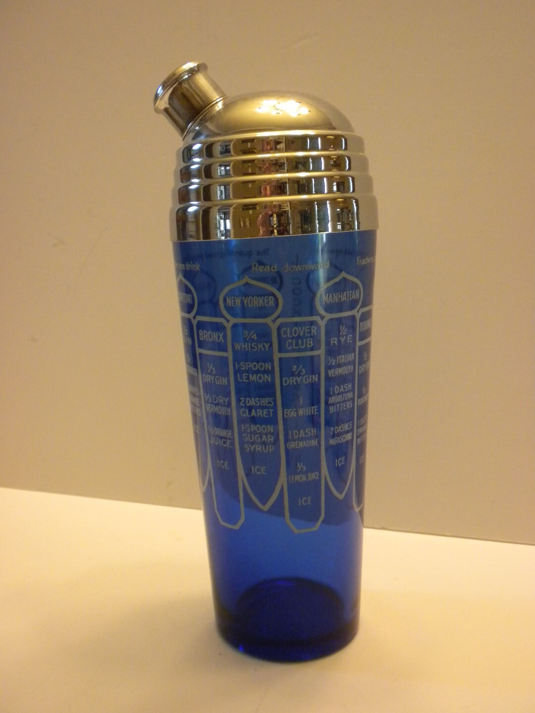 Cobalt Blue Cocktail Shaker With White Graphics Detail How to Make Your ...