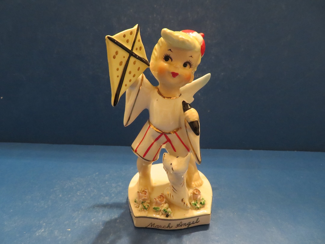 Lefton March Angel Boy Holding Kite in One Hand and the String Holder ...