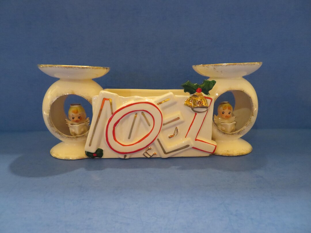 Dickson Angel Choir Girls NOEL Candle Holder Diorama - Planter or Candy ...
