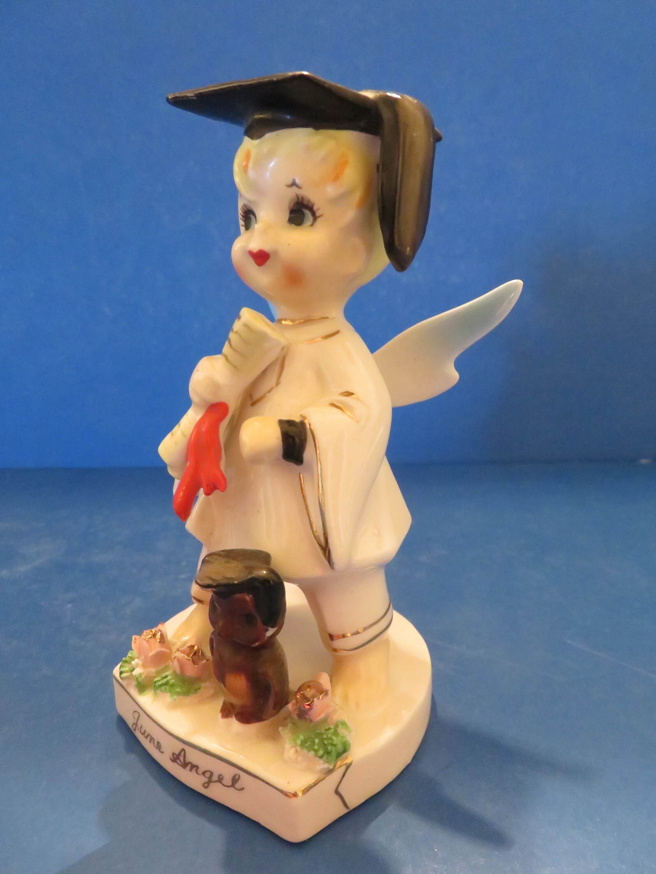 Lefton June Angel Boy Holds His Diploma Tightly Clutched in - Etsy