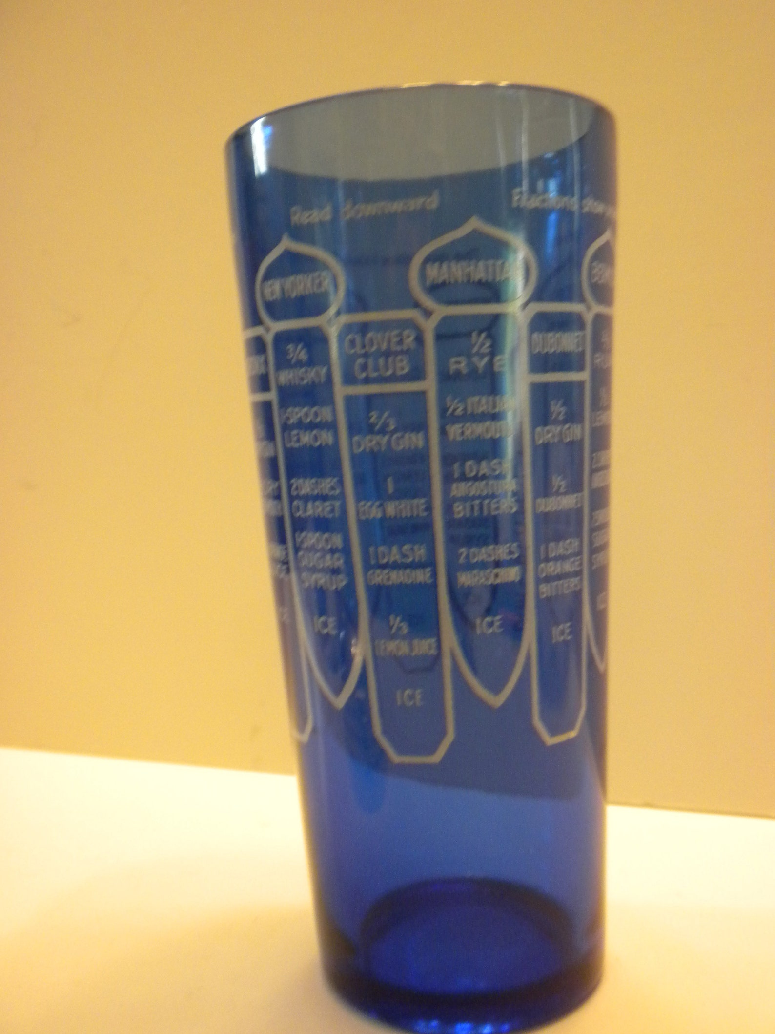 Cobalt Blue Cocktail Shaker With White Graphics Detail How to | Etsy