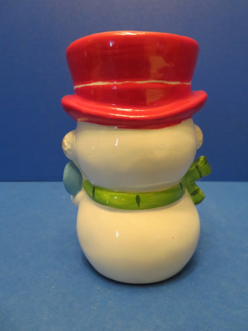 Vintage Japan Snowman Candy Holder or Planter - Jaunty Fellow Wearing ...