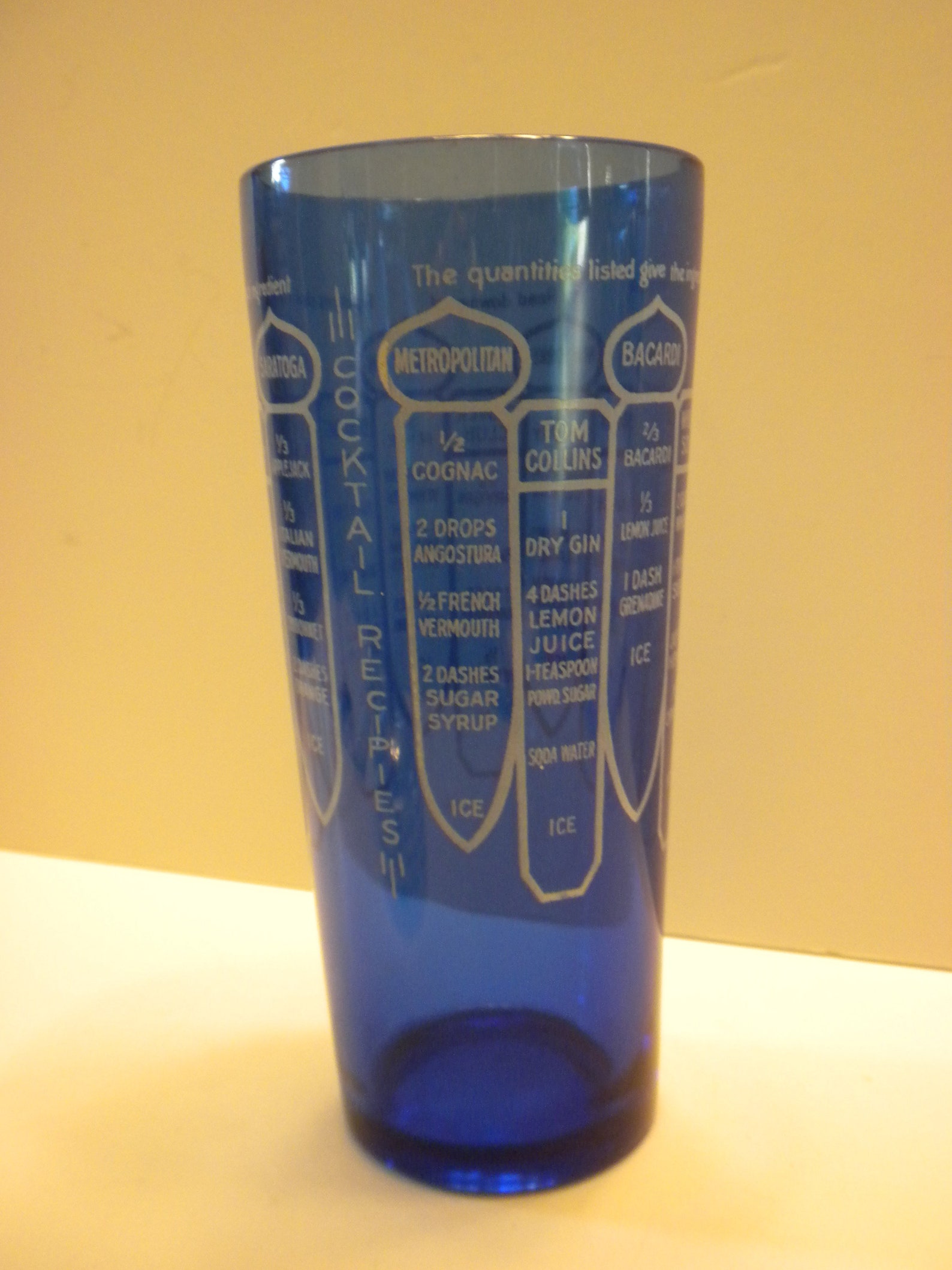 Cobalt Blue Cocktail Shaker With White Graphics Detail How to | Etsy