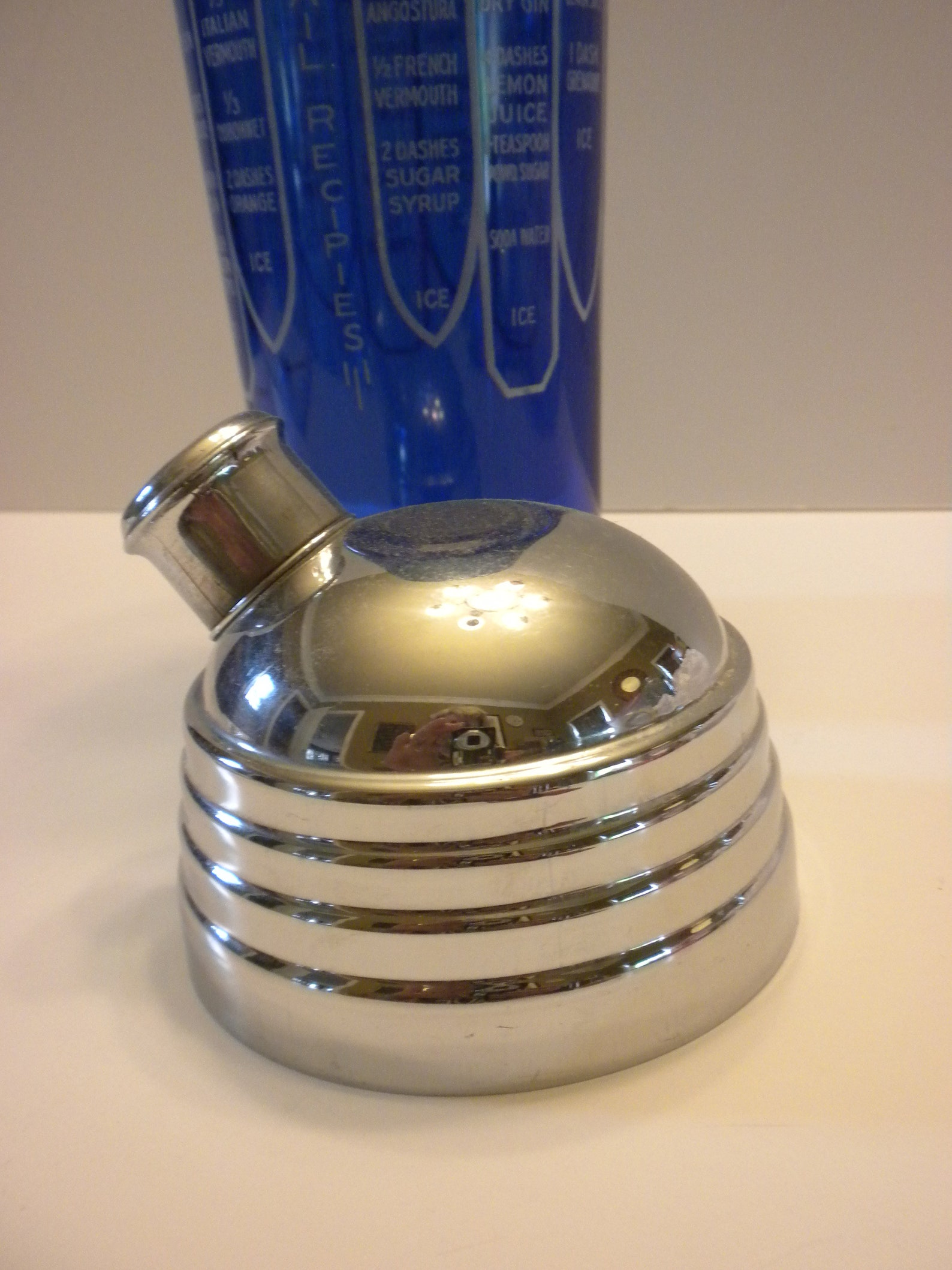 Cobalt Blue Cocktail Shaker With White Graphics Detail How to | Etsy