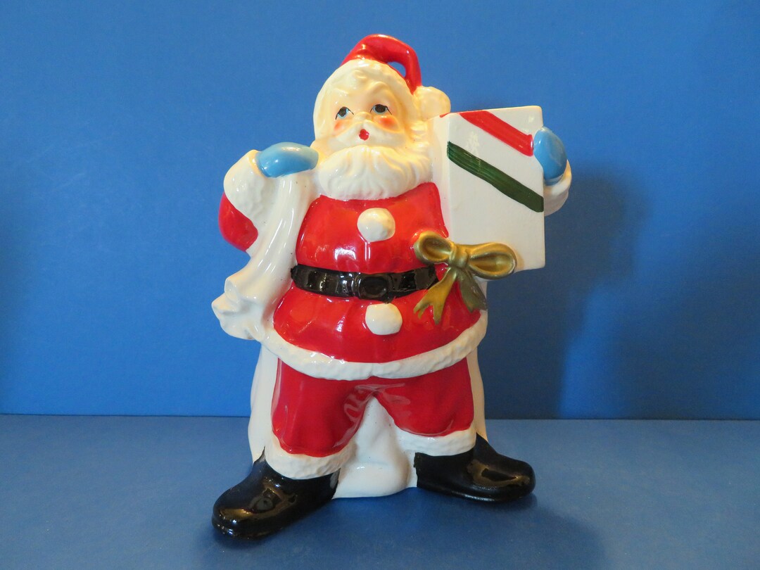 Vintage Japan Santa Claus Candy Cane Holder or Planter - He Holds a ...