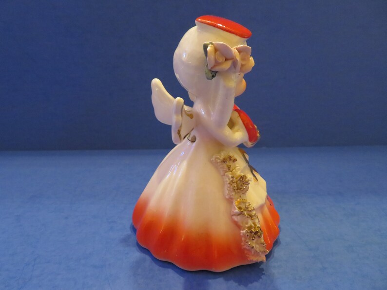 Napco February Angel Bell Wearing Heart Shaped Hat, Holding a Heart ...