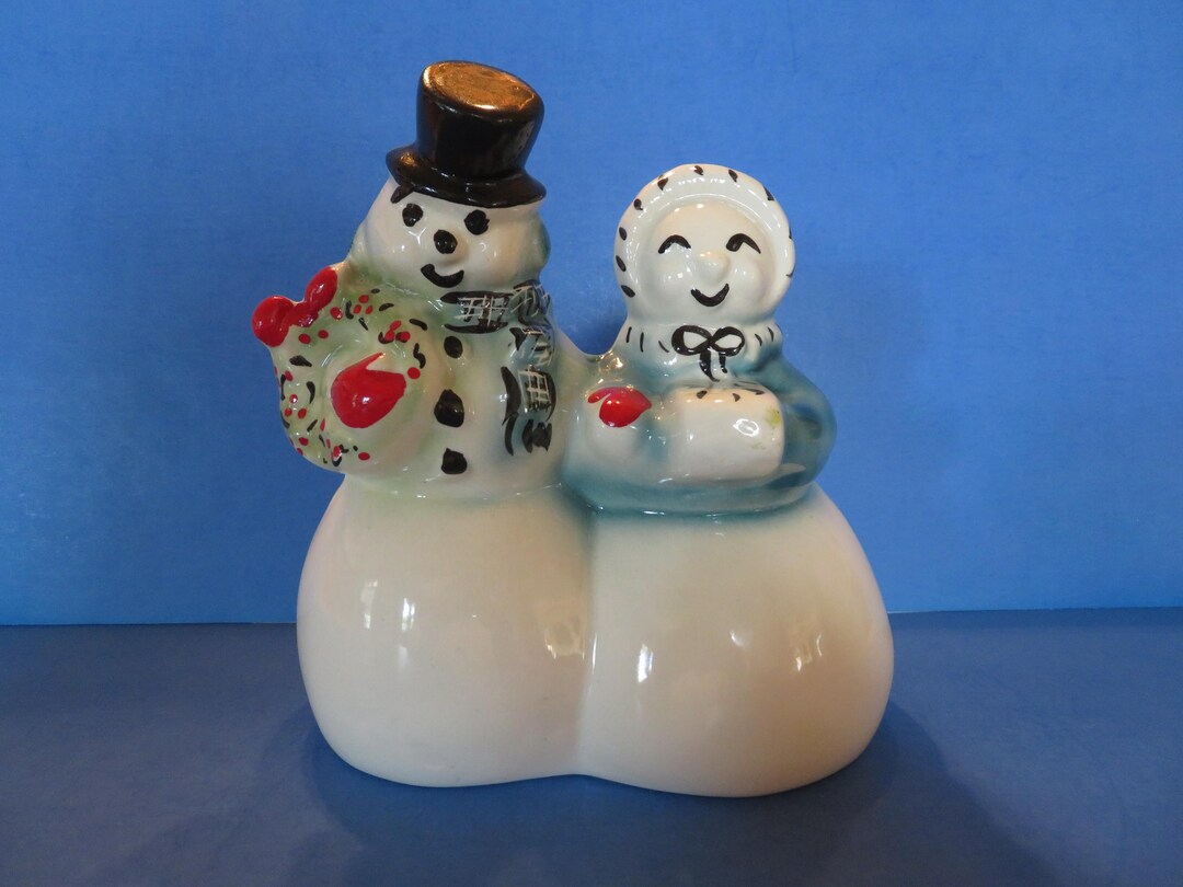 American Bisque Snowman and Snow Lady Out for a December Stroll With ...