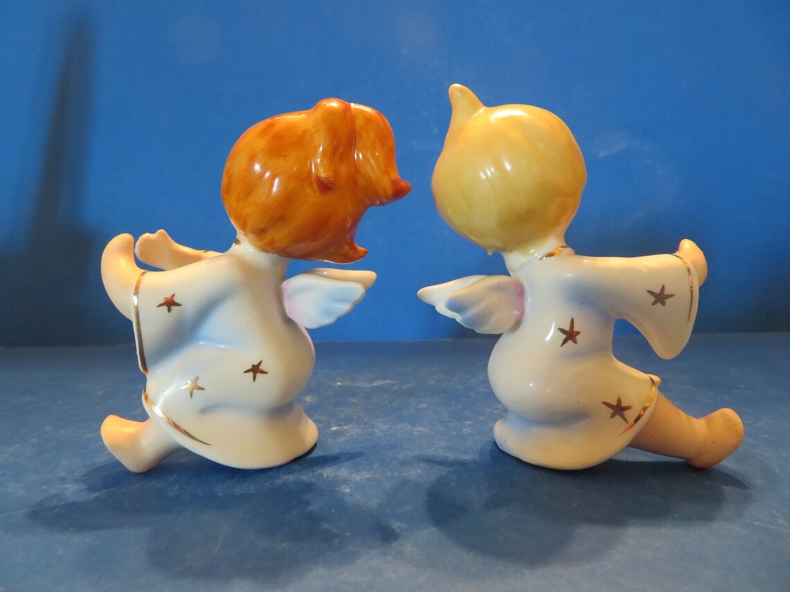 Lefton Angel Candleholder Set of Four Taper Candles Are Held - Etsy