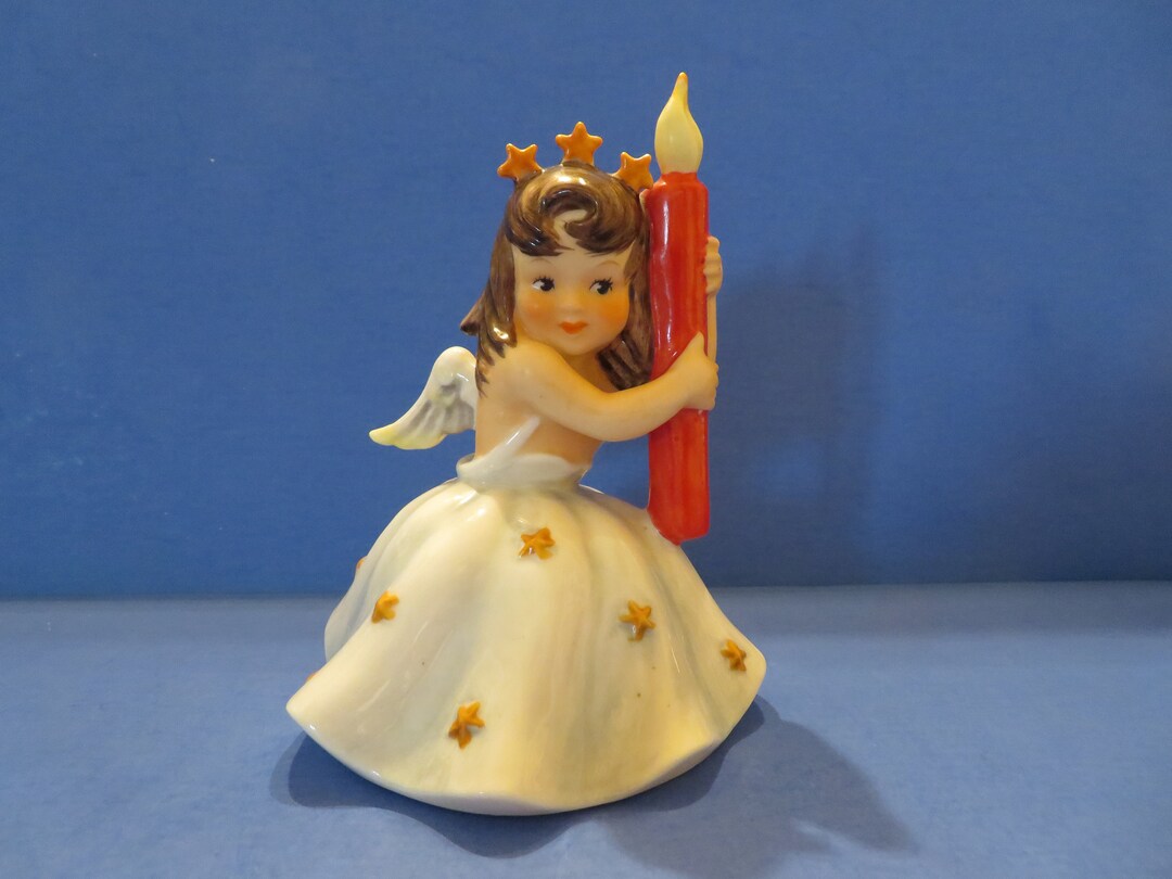 Capodimonte Miss Liberty Bell Angel - Holds a Huge Candle - Star ...