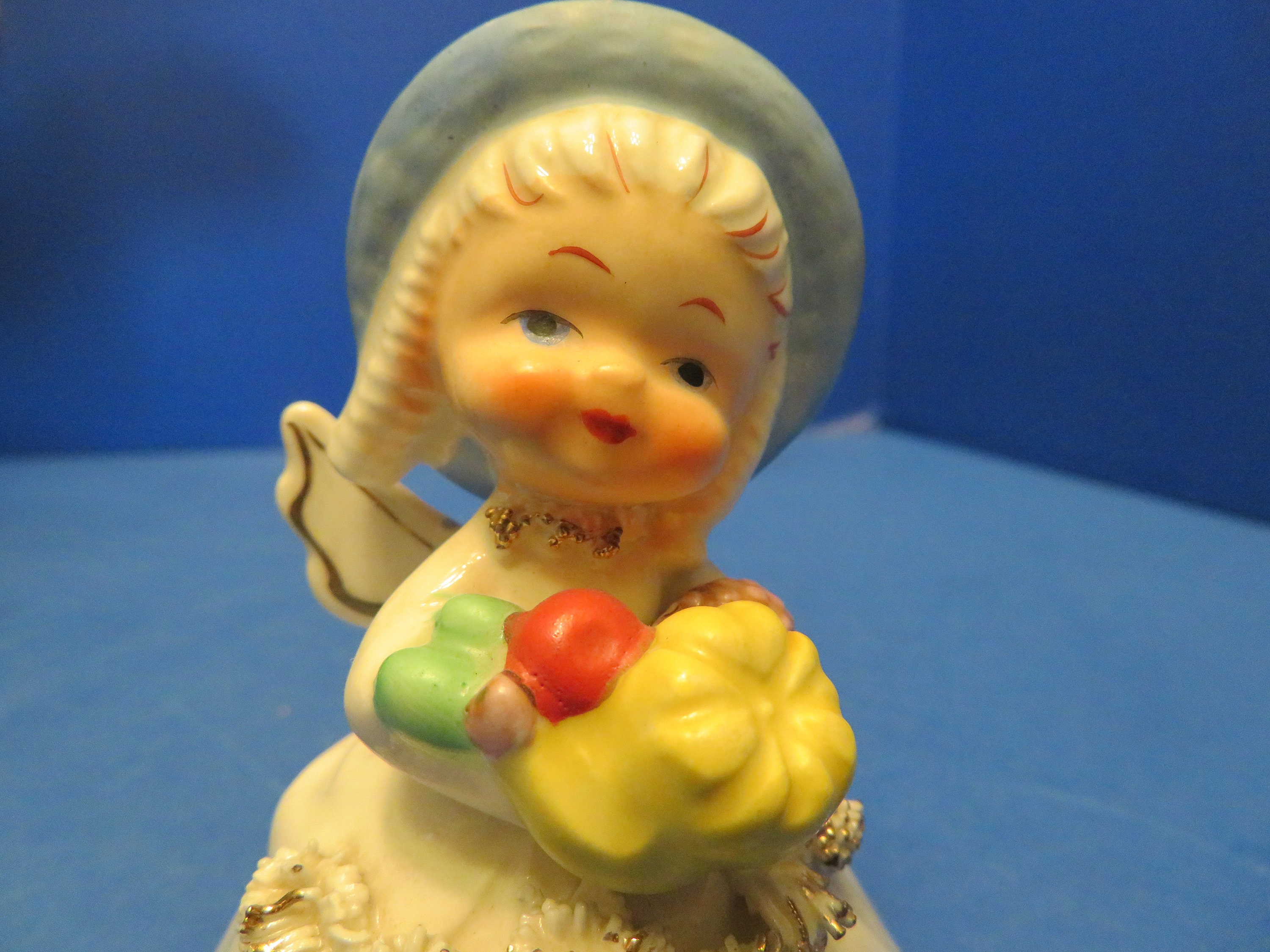 Napco November Angel Bell Holding Her Harvest for the | Etsy