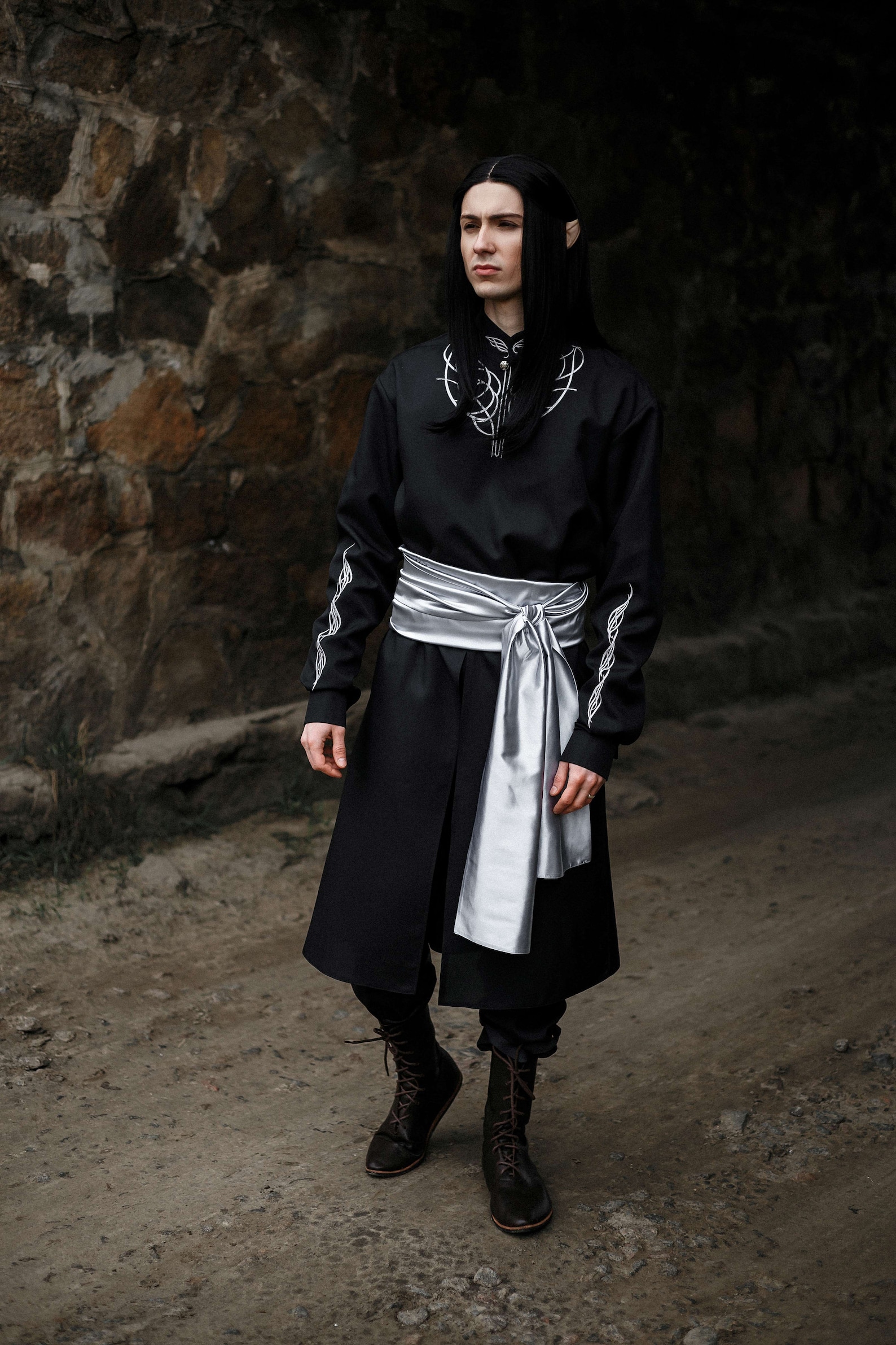 Dark Fantasy Cosplay Costume With Velvet Cape “dark Elf” - Etsy