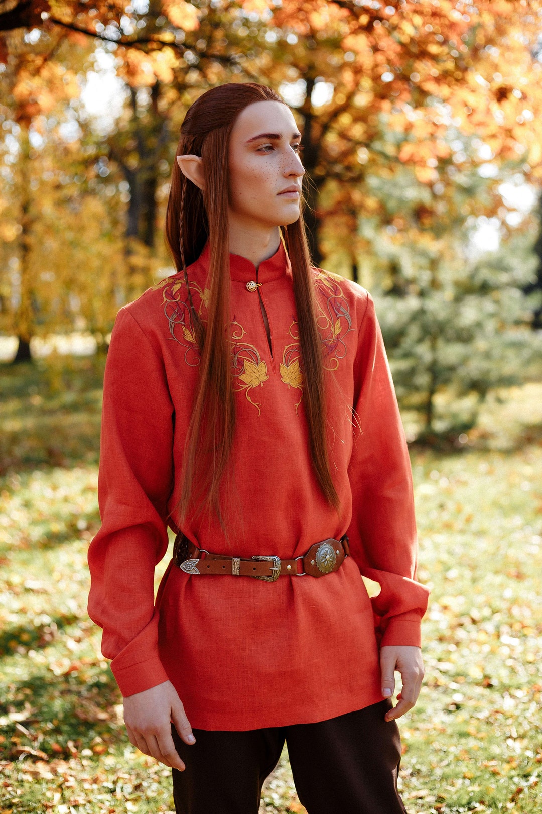Fantasy Elven Tunic. "autumn Leaf". Elven Lord Fantasy Costume. LARP ...