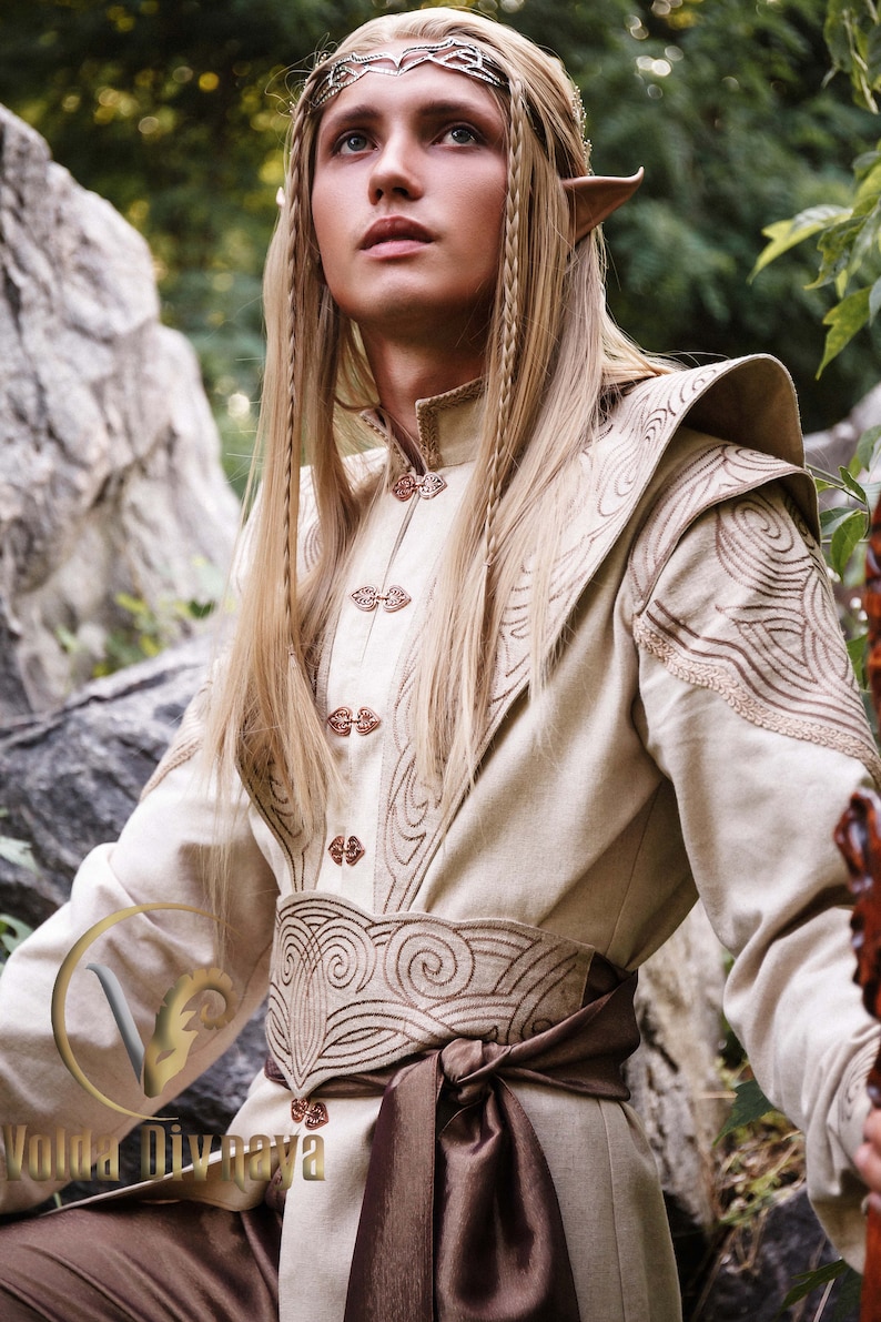 Fantasy Elven Costume "king of the Forest Realm" . Woodland Style Linen ...