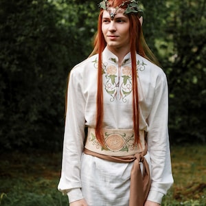 Fantasy Shirt "the Elven Ivy". Male Elf Costume. Elvish Clothing. Elven ...