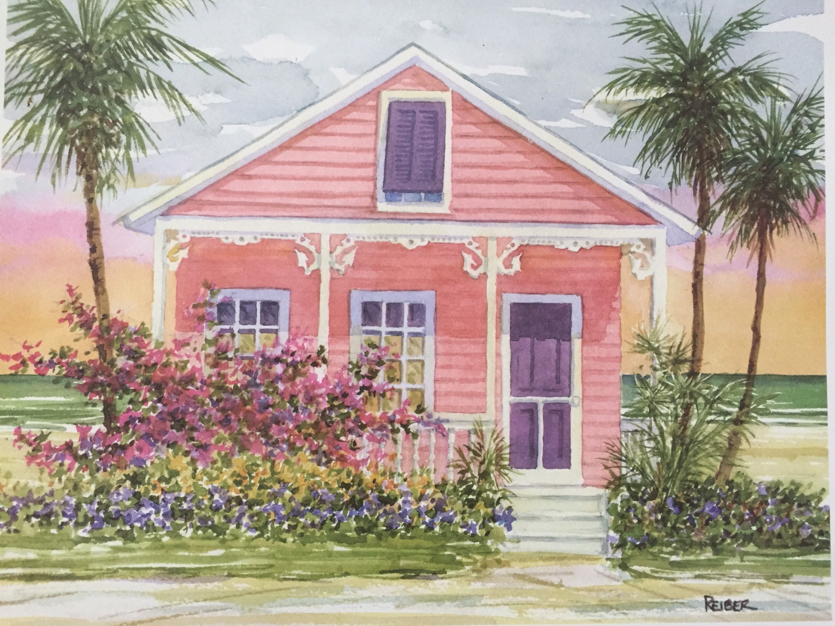 Beach Cottage Series-pink - Etsy