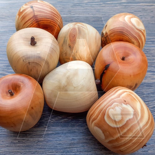Wooden Turned Fruit - Etsy UK