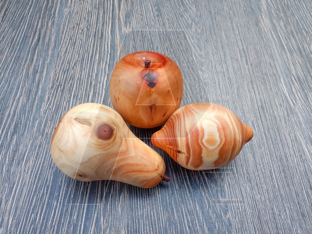 Small Wooden Fruit - Set - Etsy