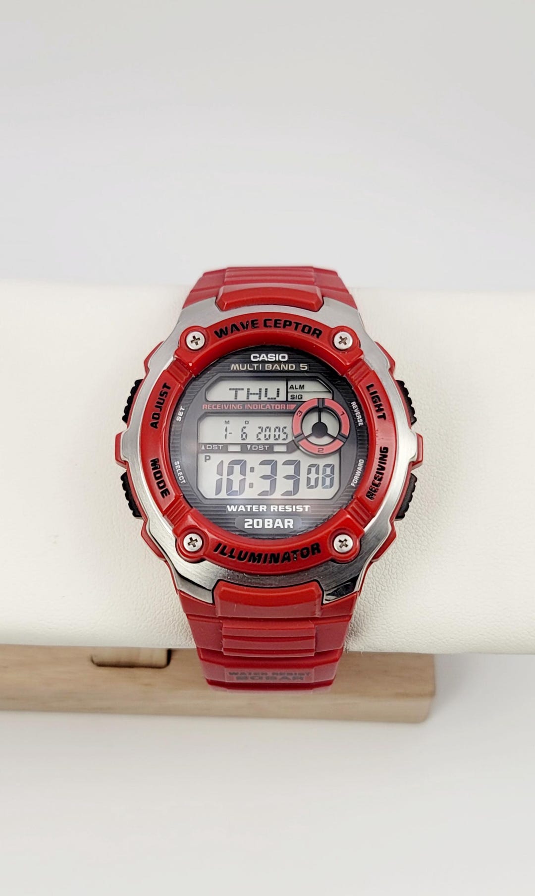 Casio Wave Ceptor WV-M200 (3139) Multi Band 5 Atomic Watch Red ...