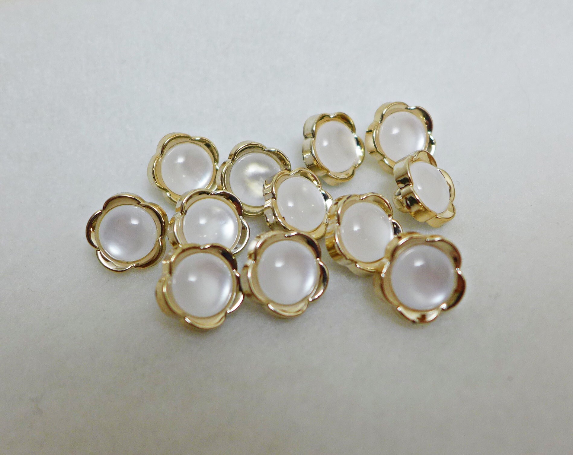 Knitting Craft Supplies & Tools Materials gold rim shank 12mm 12 small ...