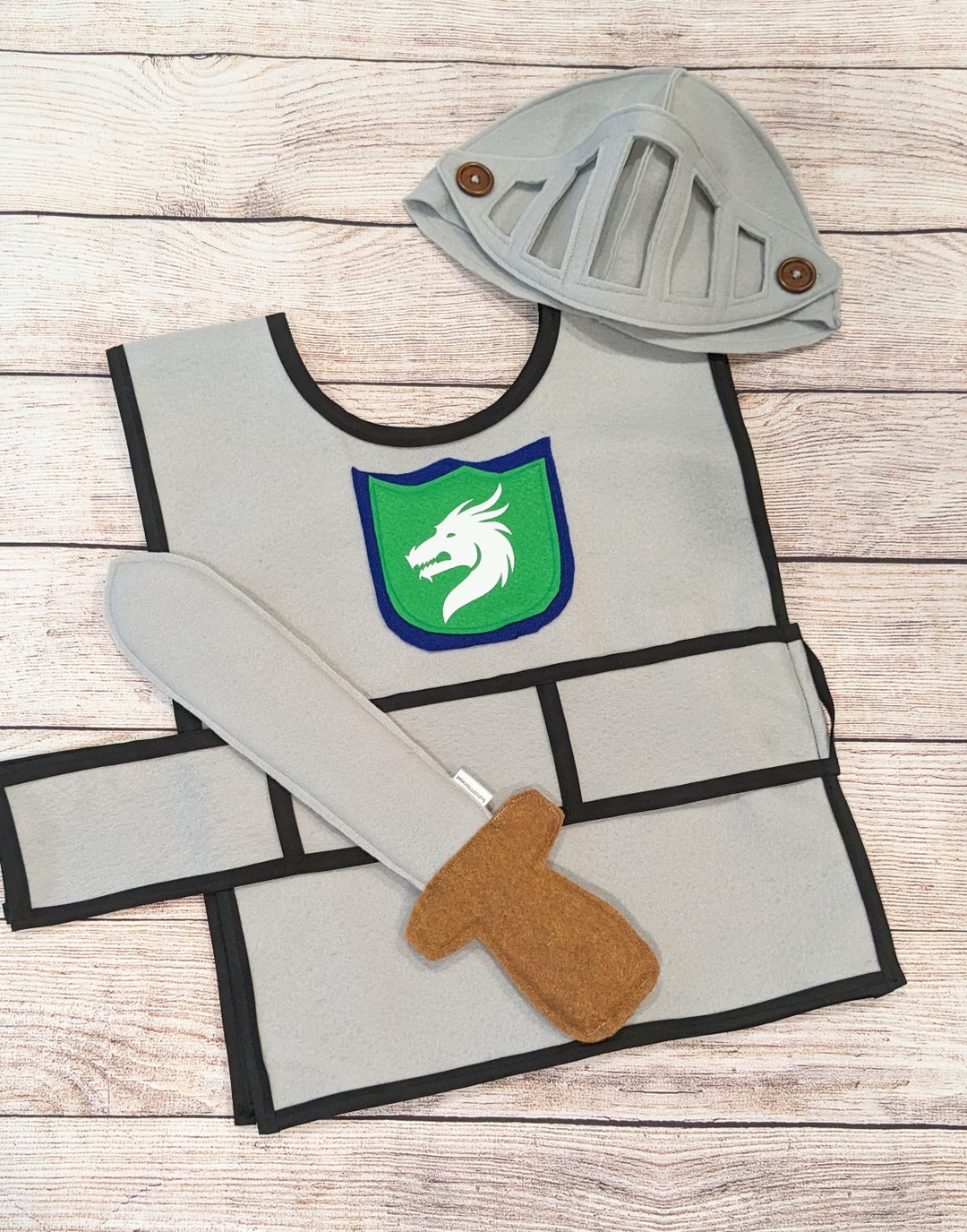 Full Felt Knight Dress up Set for Kids - Helmet, Tunic, and Sword ...