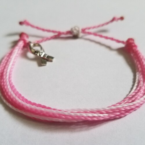 Breast Cancer Awareness Multistrand Bracelet Pink Bracelet | Etsy