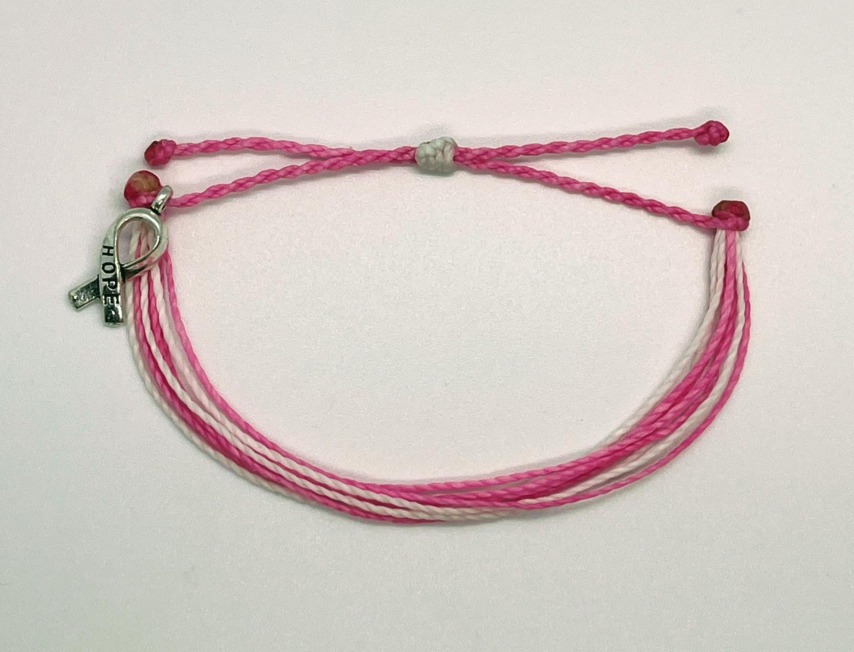 Breast Cancer Awareness Multistrand Bracelet | Pink Bracelet, Ribbon ...