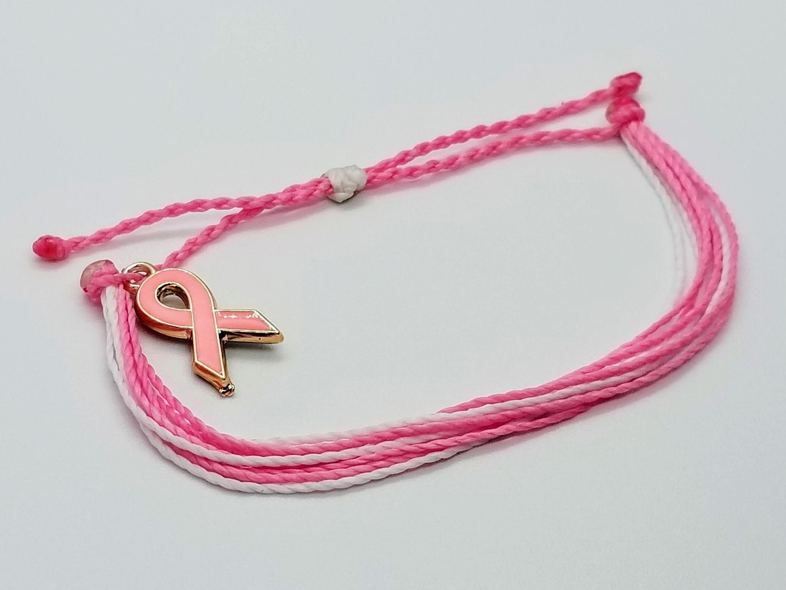 Breast Cancer Awareness Multistrand Bracelet Pink Bracelet - Etsy