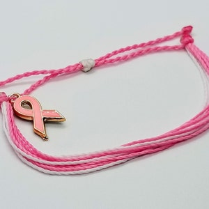Breast Cancer Awareness Multistrand Bracelet | Pink Bracelet, Ribbon ...