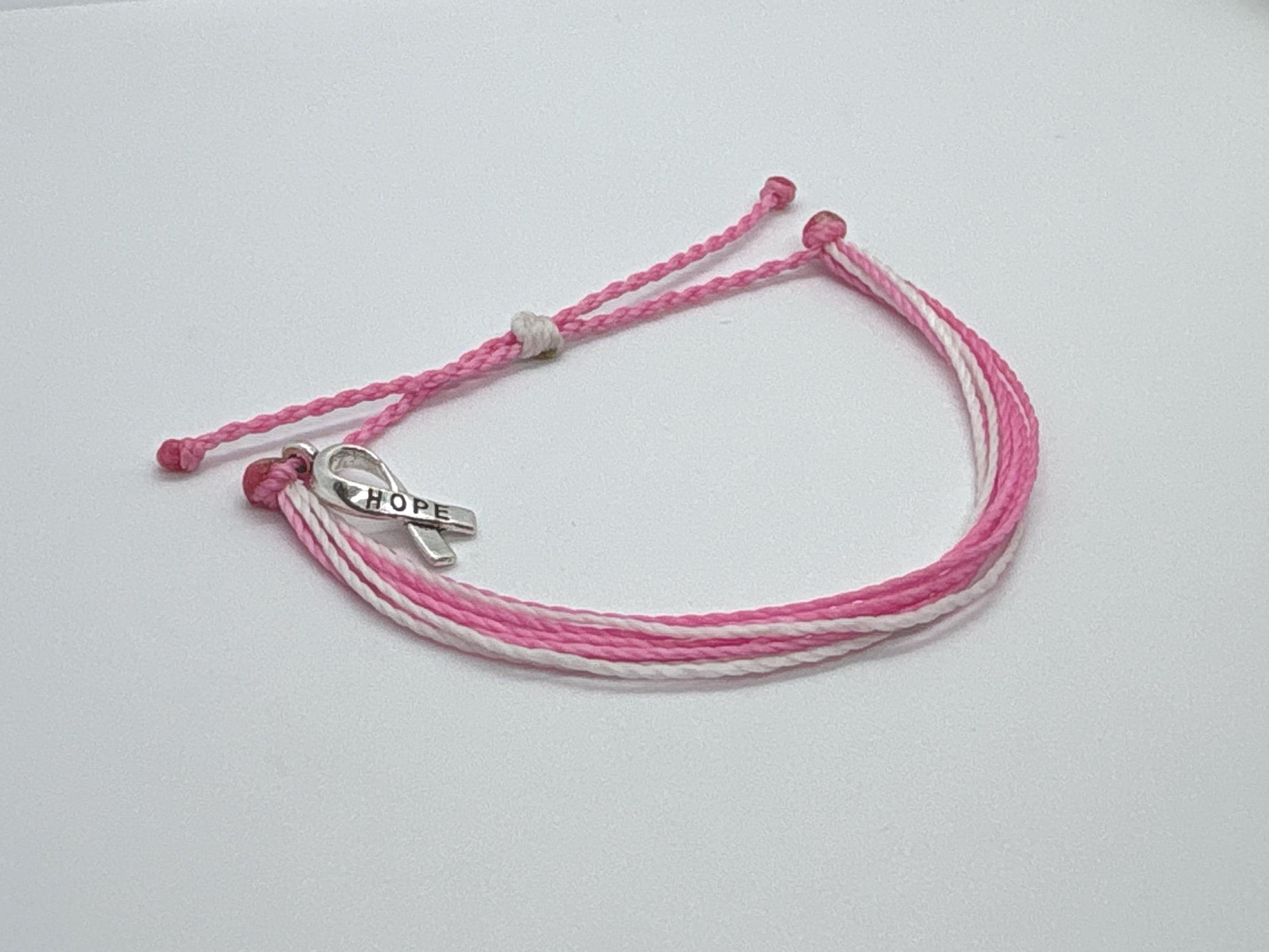 Breast Cancer Awareness Multistrand Bracelet | Pink Bracelet, Ribbon ...