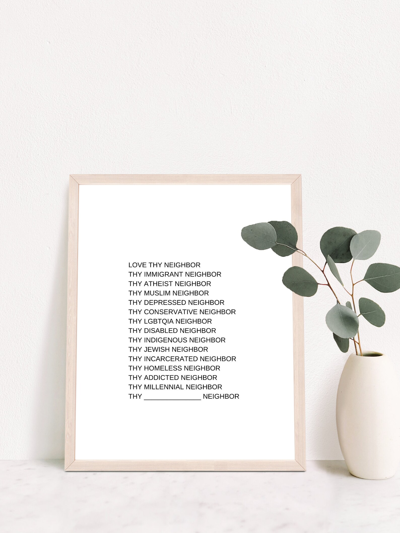 Love Thy Neighbor Print Christian Print Scripture Print - Etsy