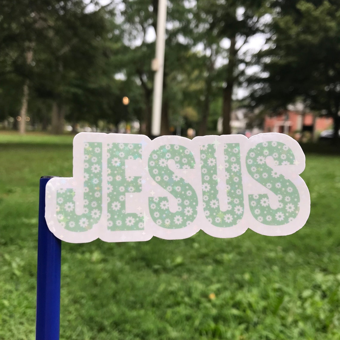 Jesus - Floral Pattern- Laminated Holographic 4 Inch Stickers - Etsy