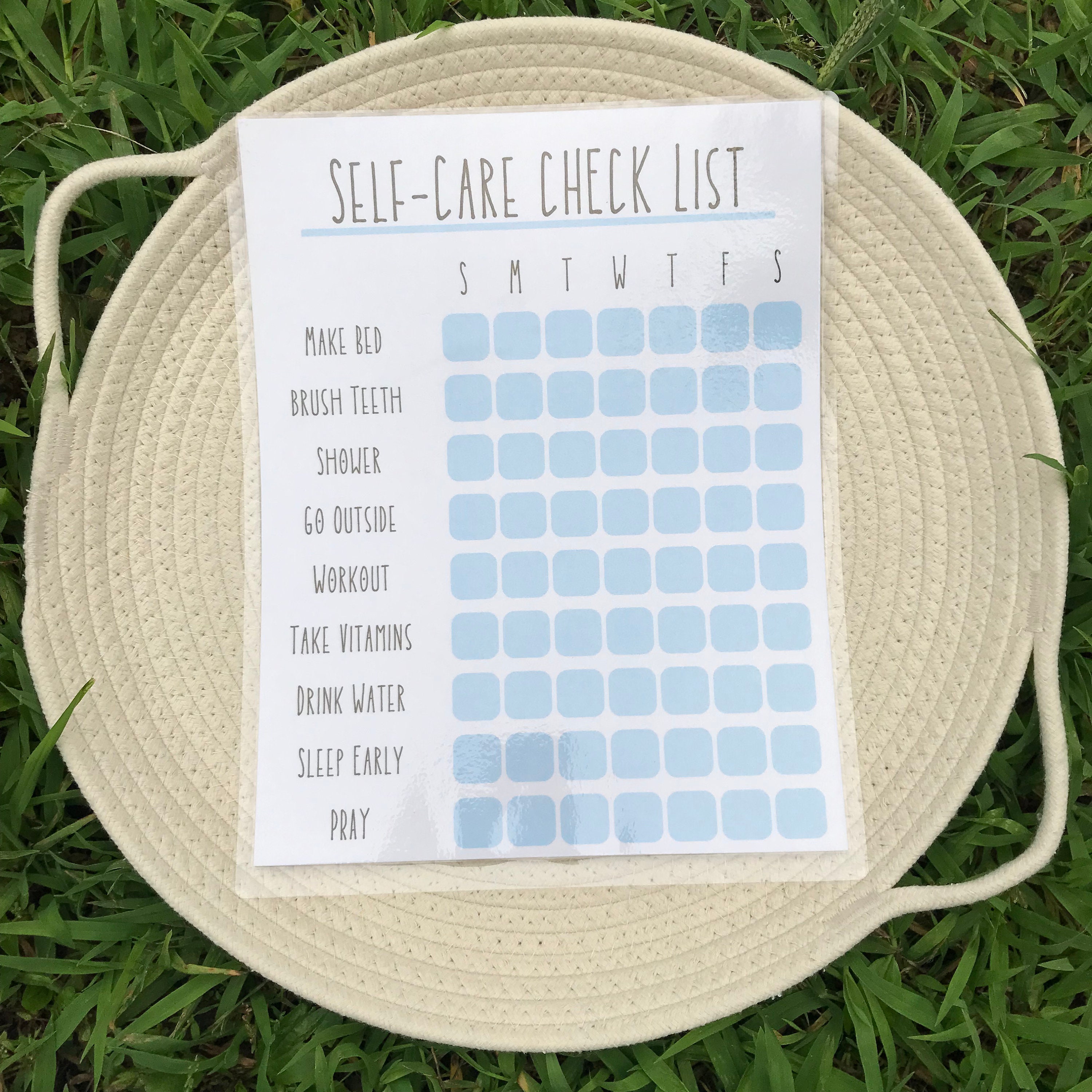 Self Care Checklist- Dry Erase - Laminated Checklist - Etsy