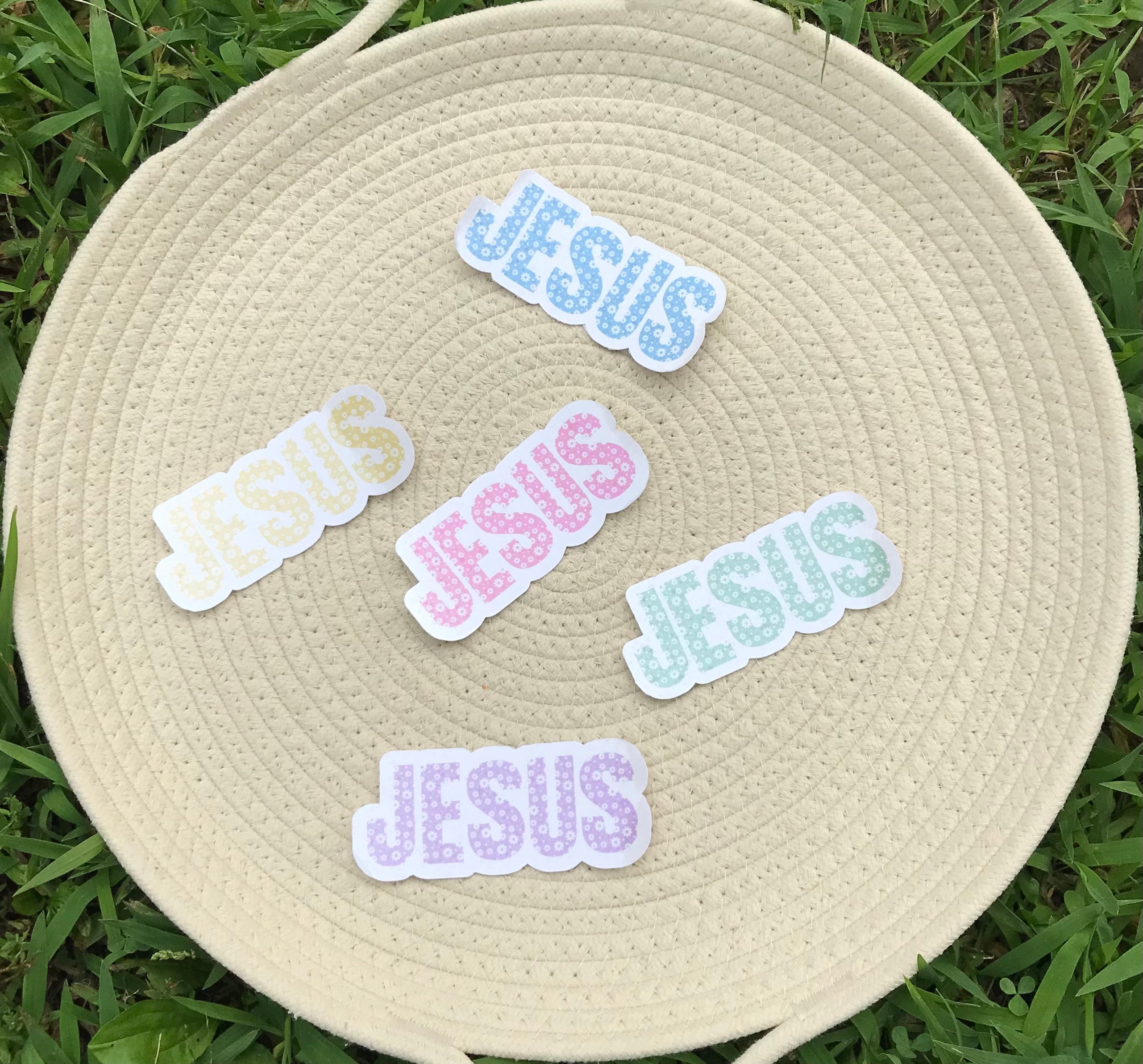 Jesus - Floral Pattern- Laminated Holographic 4 Inch Stickers - Etsy