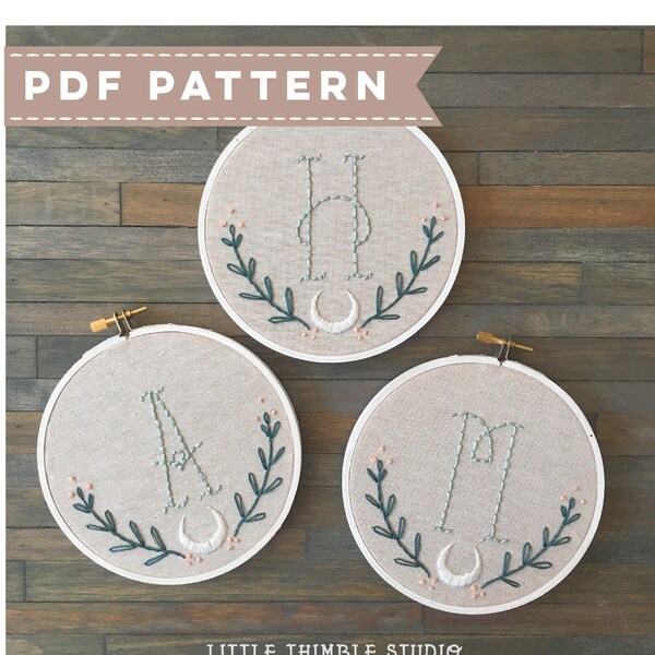 Initial Embroidery - Etsy