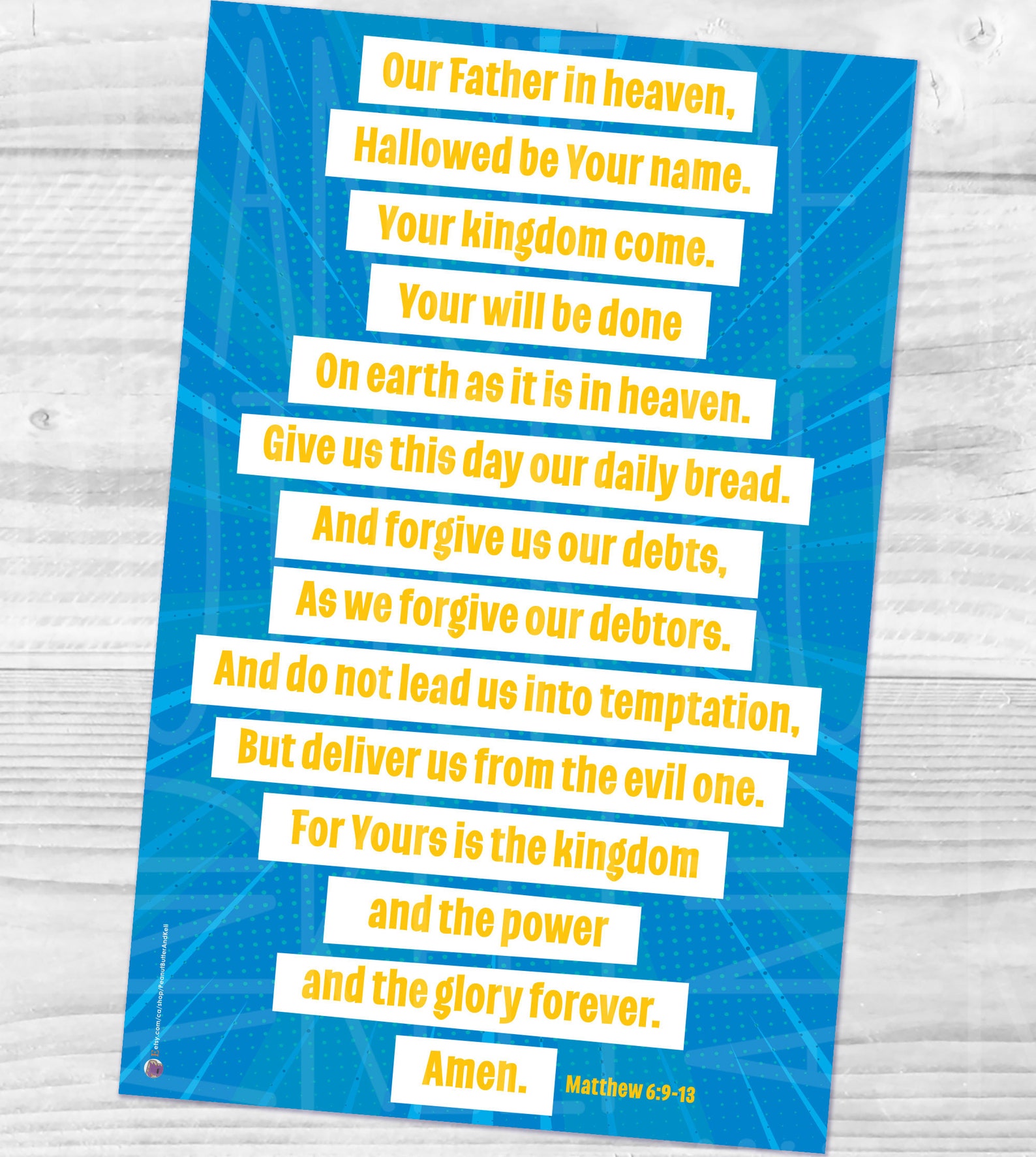 Our Father Prayer Poster IMMEDIATE D/L digital File Only - Etsy