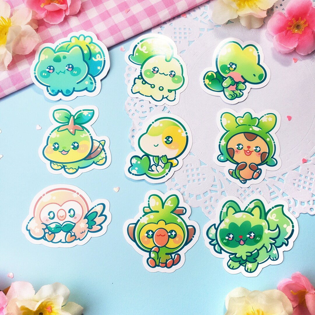 Grass Type Starter Monsters - Sticker Pack - Etsy