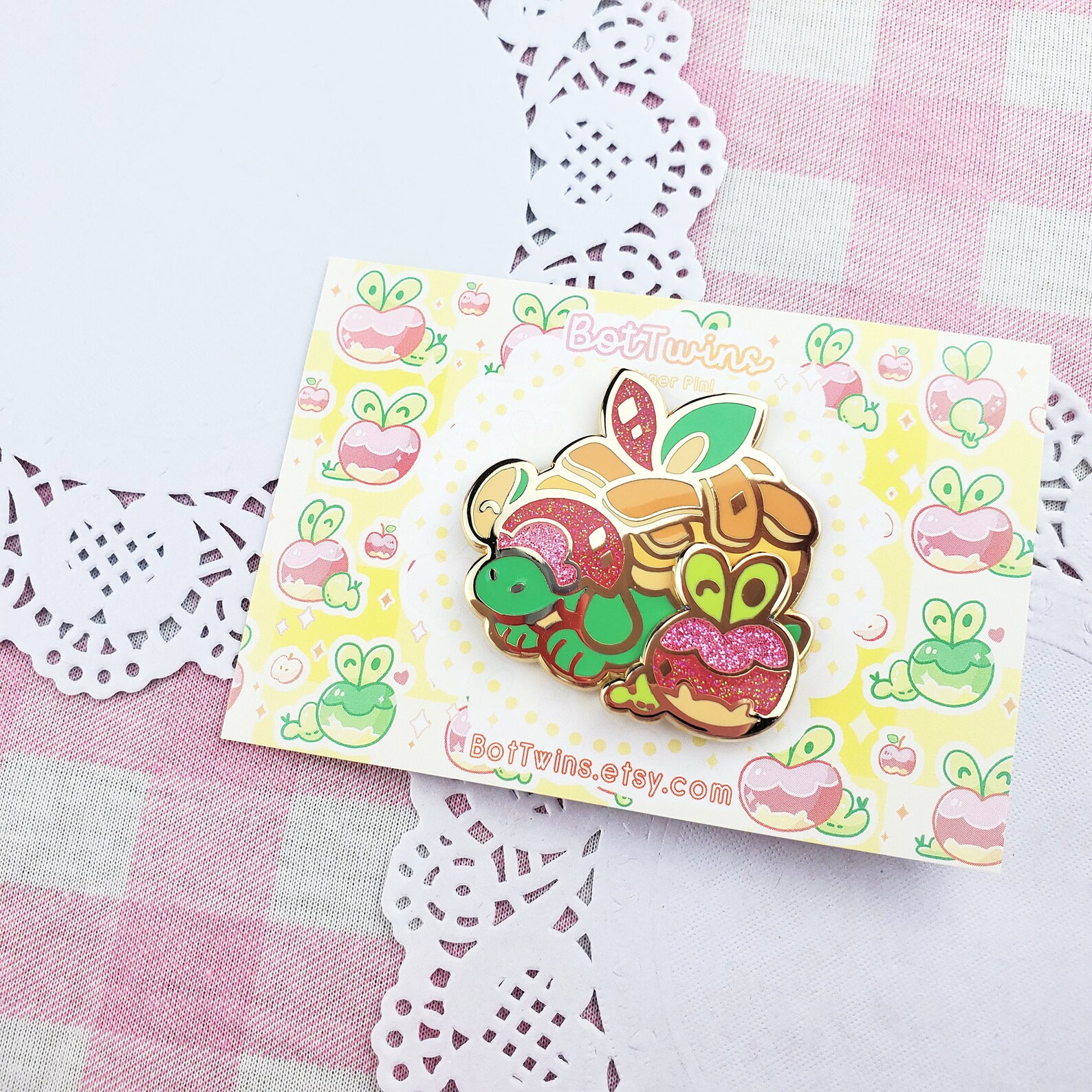 Applin Appletun Rolling/spinner Pin Hard Enamel Pin - Etsy