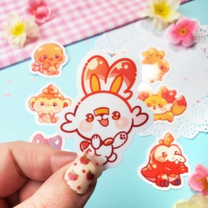 Fire Type Starter Monsters - Sticker Pack - Etsy