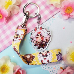 Genshin Impact - Arataki Itto - Mini Lanyard + Acrylic Keychain Set - Etsy