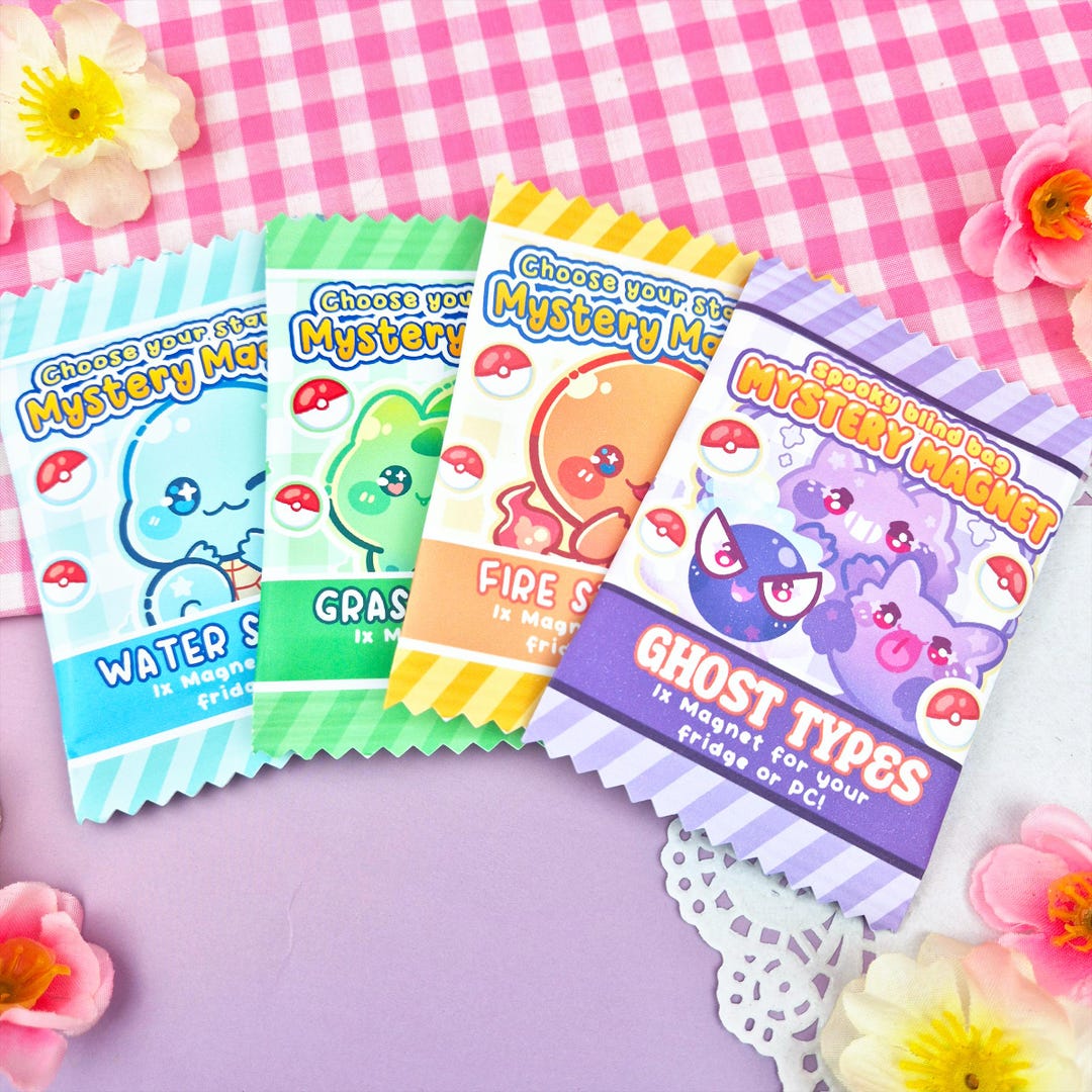 PKM Ghost + Starters Mystery Magnet Blind Bag - Etsy