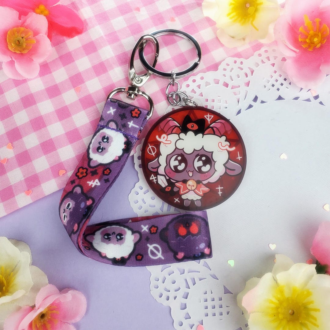 Cult of the Lamb Inspired - Mini Lanyard + Acrylic Keychain Set - Etsy