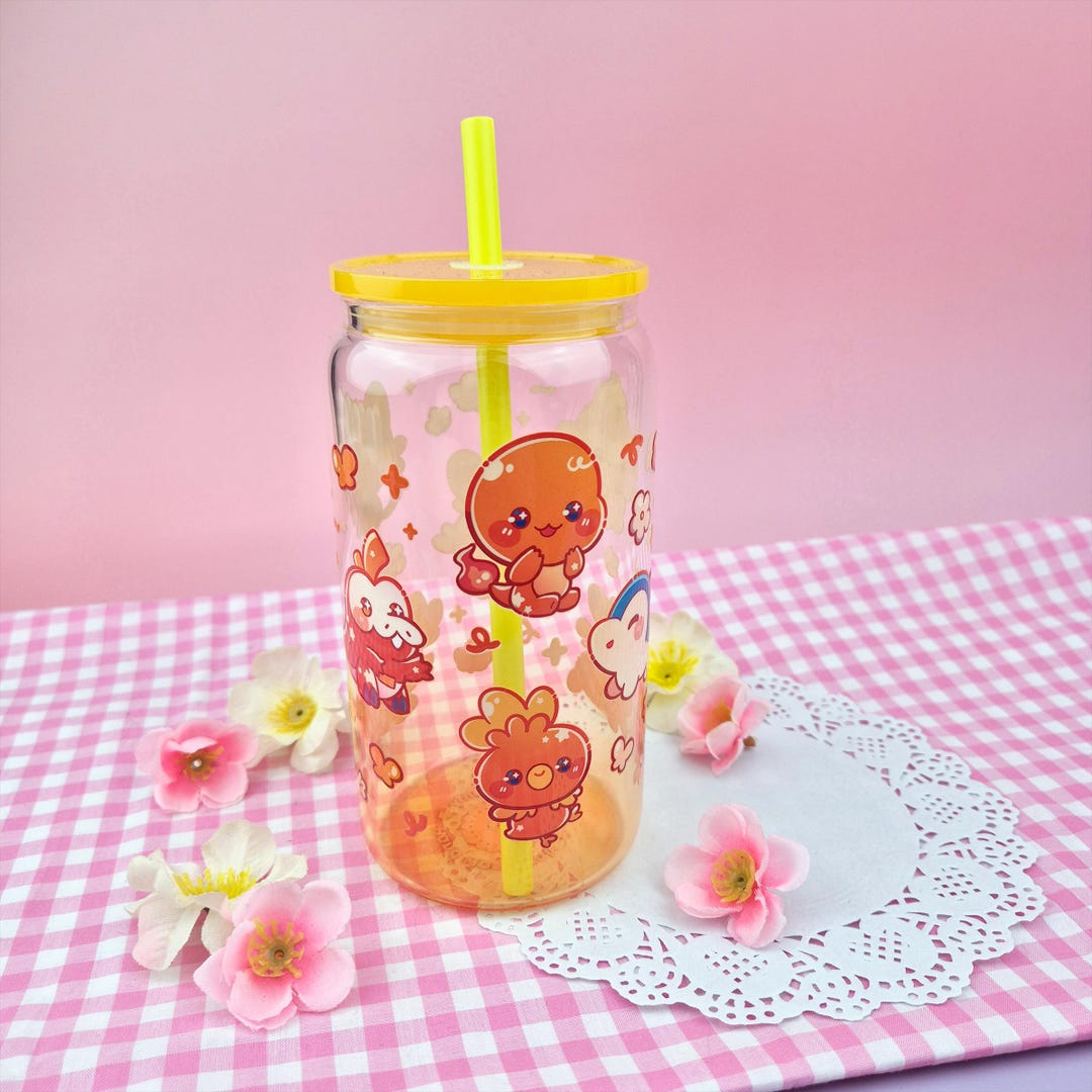 Fire Starters Glass Tumbler: Gradient 16oz Cup With Lid & Straw - Etsy